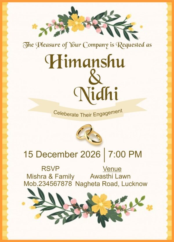 Engagement Card Design - Rohit Raj Creations